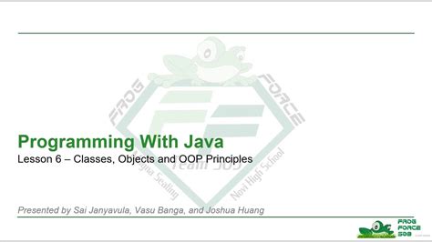 Programming With Java Lesson 6 Classes Objects And Oop Principles