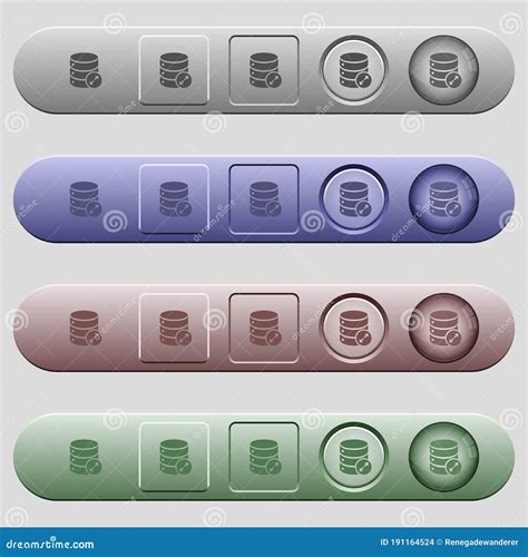 expand database icons on horizontal menu bars stock vector