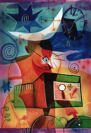 Stock Illustration Man Fixing Computers