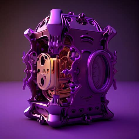 Premium Photo 3d Rendering Of A Robot With Gears Inside On A Purple Background