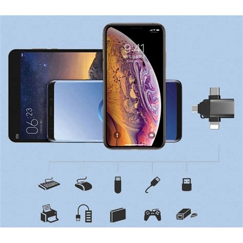 Andowl Otg Adapter 3 Az 1 Ben Usb 3 0 Micro Usb C Típusú Lightning
