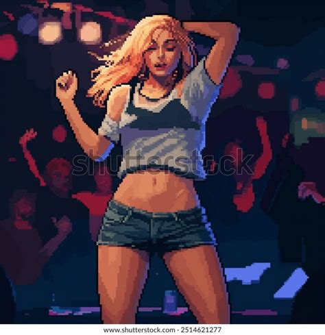 Pixel Art Vector Style Image Girl Dancing Ai Generated Image Shutterstock