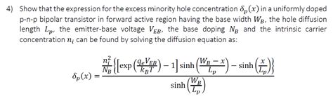 Solved 4 Show That The Expression For The Excess Minority