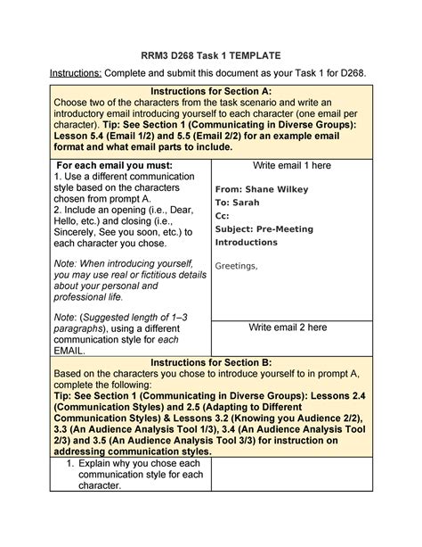 RRM3 D268 Task 1 Template RRM3 D268 Task 1 TEMPLATE Instructions Complete And Submit This