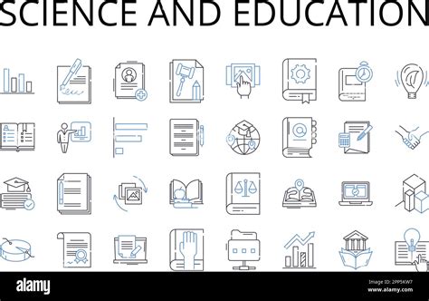 Science And Education Line Icons Collection Knowledge Intelligence Learning Comprehension
