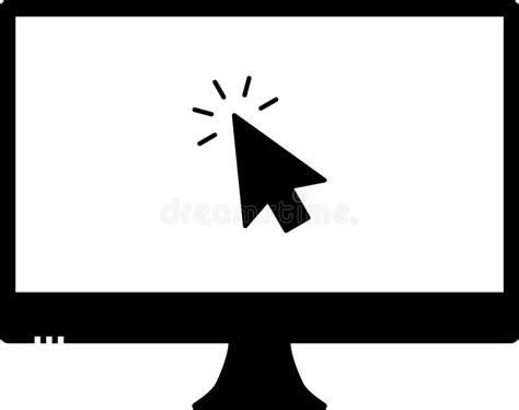 Laptop With Cursor On Screen Click In Laptop Vector Icon Computer With Click Mouse Pointer