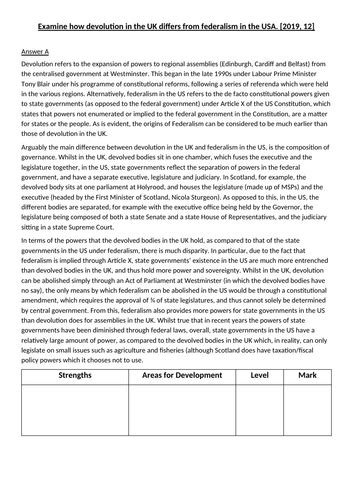 Edexcel A Level Gov And Politics Usa Constitution Federalism Vs Devolution Teaching Edexcel A Level Gov And Politics Usa Constitution Federalism Vs Devolution Teaching