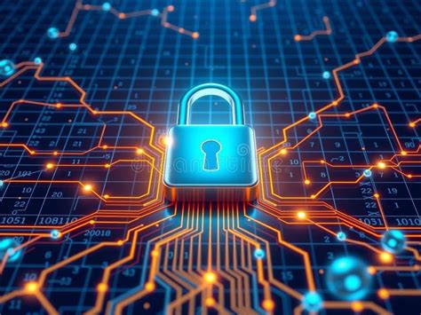 Digital Padlock Icon Over Blue Tech Background Showing Cybersecurity And Online Safety System