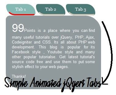 Create Animated Tabs Using Jquery And Css Points