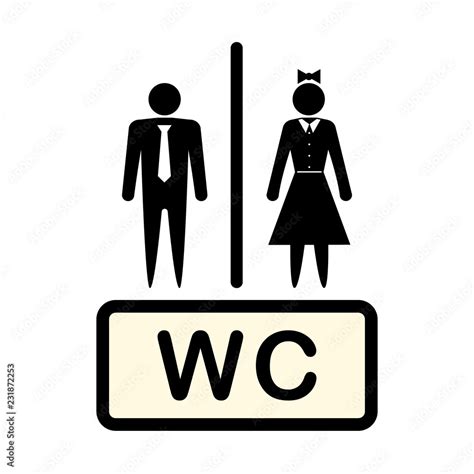 Vector Icon Denoting Man And Woman Symbol Concept Bathroom WC Toilet Illustration Isolated