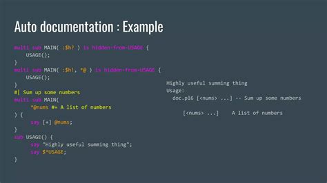 Perl 6 Command Line Scripting Ppt