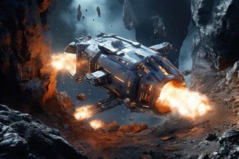 Premium Ai Image Space Mining And Asteroid Exploration Future