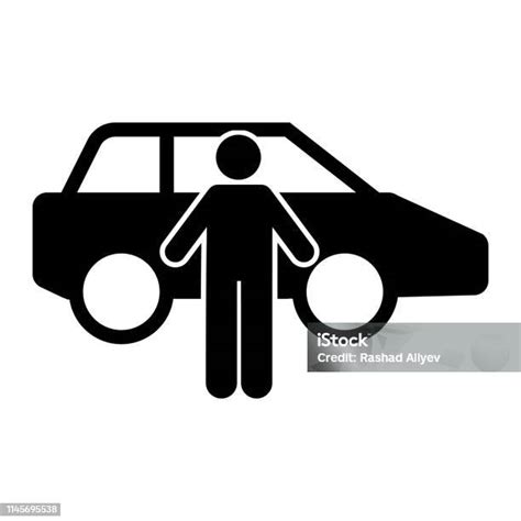 자동차 남자 아이콘입니다 임의의 개체 아이콘을 가진 사람의 요소입니다 프리미엄 품질의 그래픽 디자인 아이콘입니다 웹사이트 웹 디자인에 대 한 표지판 및 기호 컬렉션 아이콘