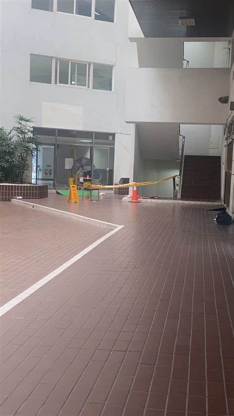 快訊／假日無人商辦大樓傳巨響 保全巡視驚見男子倒臥中庭血肉橫飛 記者爆料網