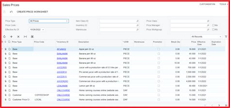 How To View An Items Base Price In Acumatica Germinit