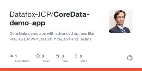 Github Datafox Jcpcoredata Demo App Core Data Demo App With Advanced Options Like Previews