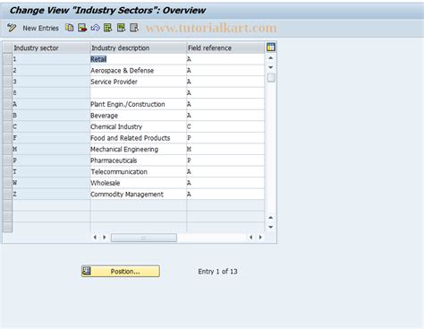 OVSO SAP Tcode C SD Table T137 Mat Indust Field Sel OVSO SAP Tcode C SD Table T137 Mat Indust Field Sel