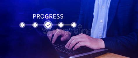 Progress Concept Touching To Tick Correct Mark In Checklist With Progressive Loading Status