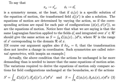 Noethers Theorem Transformations Of The Lagrange Density