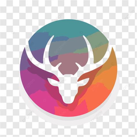 사슴 스토킹 안드로이드 애플리케이션 다운로드 벡터 흰색 배경에 뿔이 있는 단순한 다채로운 아이콘 그림자 없음 작은 프레임 중앙 Png 일러스트 및 벡터 에 대한 무료