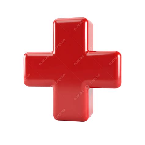 Striking Red Cross Sign Symbolic Red Cross Modern Medical Icon Realistic Reflections Png