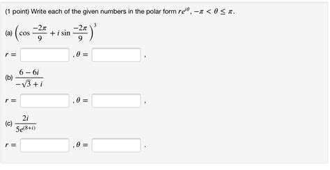 Solved 1 Point Write Each Of The Given Numbers In The