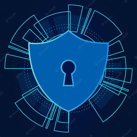 Premium Vector Cyber Security Technology Concept Shield With Keyhole Icon Personal Data