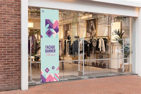 Большой макет баннера над фасадом Премиум Psd Файл