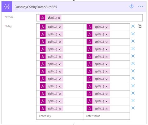 parse a csv to json array quickly damobird365