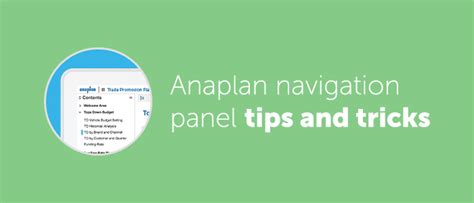 5 Model Builder Tips And Tricks To Enhance Your Anaplan Navigation Panel