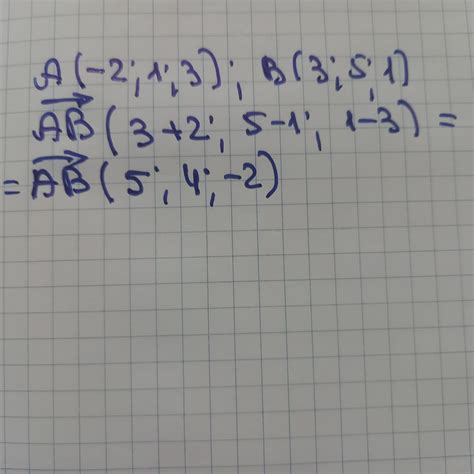 Знайти координати вектора Ab−→− якщо відомі координати початку та кінця вектора точки A −2 1