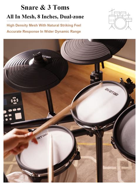 Snapklik Com SD61 6 Professional Electric Drum Set For Adults All Dual Zone Mesh Drum Pads