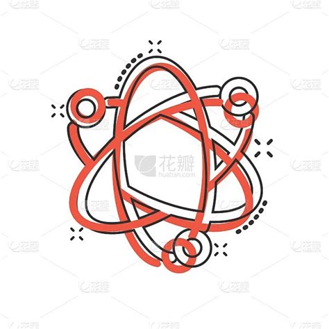 漫画风格的科学图标。dna细胞卡通矢量插图在白色孤立的背景。分子进化飞溅效应经营理念。素材 花瓣网