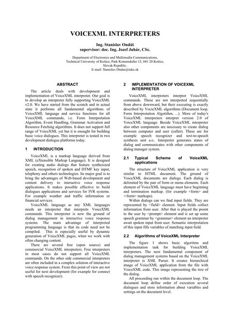 Pdf Voicexml Interpreters