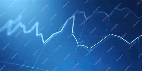 Premium Photo Abstract Financial Chart With Lines Fluctuating On Blue Background