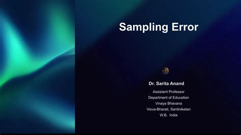 Sampling Error In Educational Research Pptx