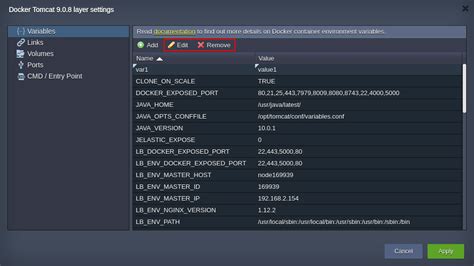 Container Environment Variables Virtuozzo Dev Docs