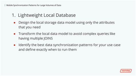 Mobile Synchronization Patterns For Large Volumes Of Data Pptx Databases Computer Software