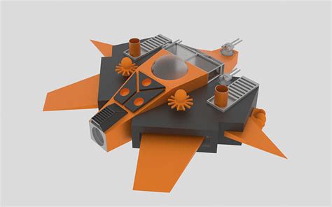 3d Model Tethys S Spaceship Vr Ar Low Poly Cgtrader