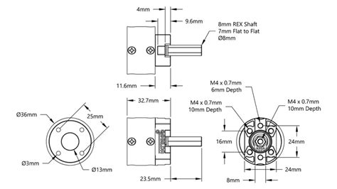 ServoCity 5103 Series Planetary Gearbox 5 2 1 Ratio 24mm Length 8Mm REX Shaft RobotShop