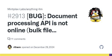 Bug Document Processing Api Is Not Online Bulk File Uploads · Issue 2913 · Mintplex Labs
