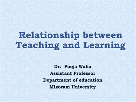 Relationship Between Teaching And Learning Ppt