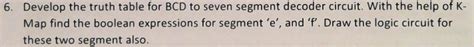 Solved Develop The Truth Table For BCD To Seven Segment Chegg Com
