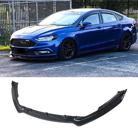Ninte Front Bumper Lip For 2017 2018 Ford Fusion Carbon Fiber Look