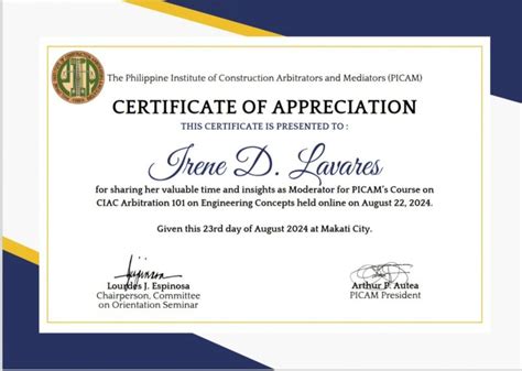 Irene D Lavares On Linkedin Constructionlaw Picam Constructionarbitration Ciacarbitration