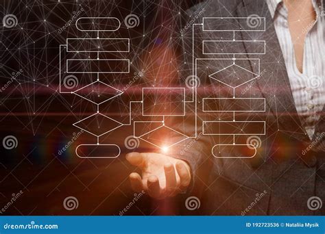 A Woman Shows A Flowchart Of A Program Stock Photo Image Of Benefit Engineer 192723536