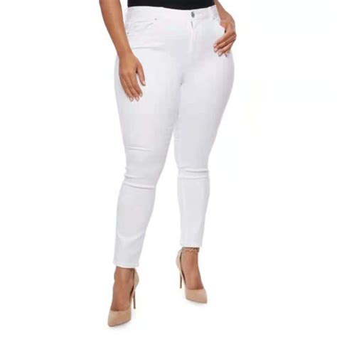 Cod Plus Size White Denim Jeans High Waist Skinny Stretch Pants For Women Lazada Ph