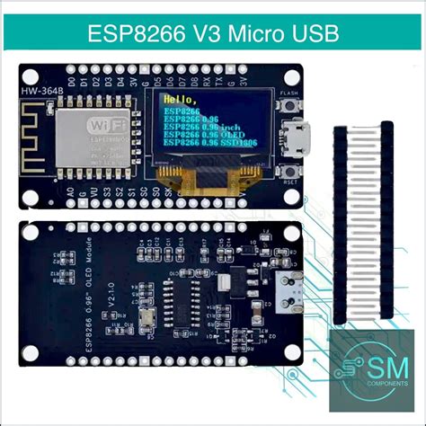 0 96 Oled Esp8266 Nodemcu Development Board Wifi Module Ch340g Driver Sm Components