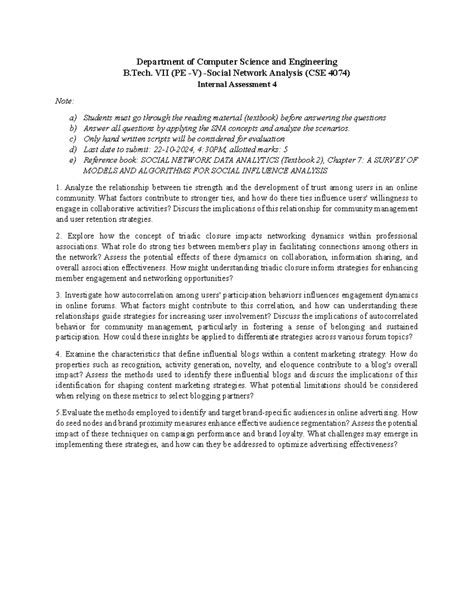 Ia4 Takehome Take Home Assignment For The Course Work Department Of Computer Science And