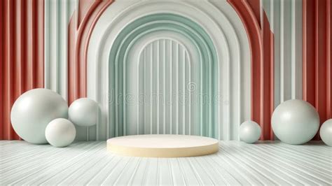 Simple Gradient Steps In Contemporary Abstract Interior Design Stock